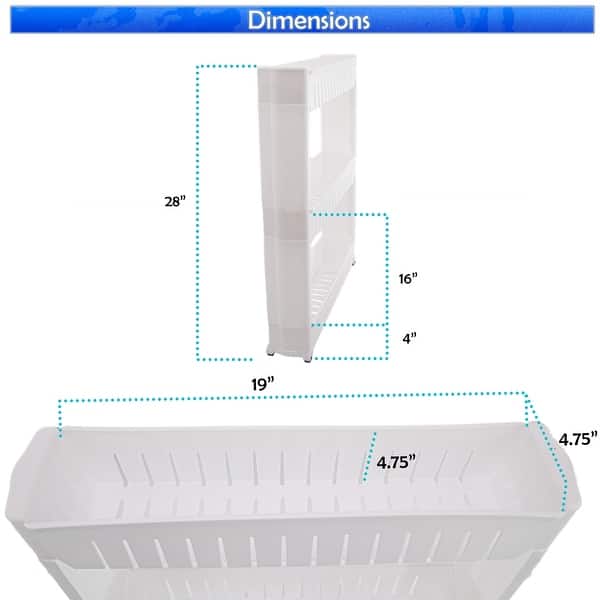 Slim Storage Cart - Rolling Mobile Shelving Unit Slide Out Narrow ...