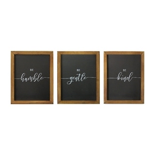 Be Kind Be Gentle Be Humble Set of 3 Wall Art - Bed Bath & Beyond ...