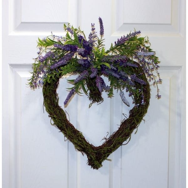 lavender heart wreath