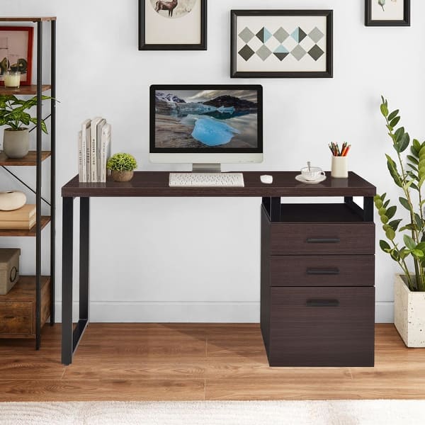 dark oak computer desk
