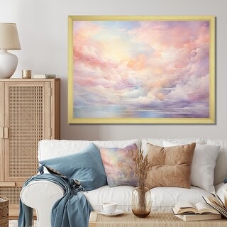 Designart "Sunset Cotton Candy Skies III" Landscapes Framed Canvas ...