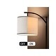 Defong 62 Inch Modern Black Standing Floor Lamp with Linen Shade - Bed ...