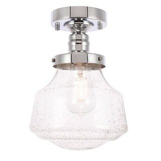 Lyle 1 light Chrome and Clear seeded glass Flush mount - One Size - Bed ...