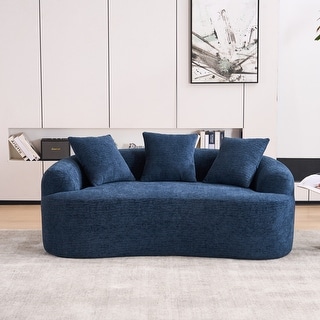 30D Chenille No-Assembly Compact Curved Loveseat Full Compression ...