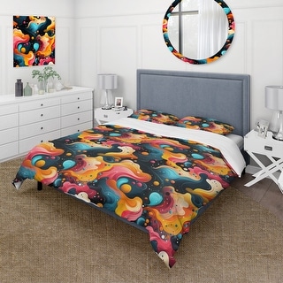 Designart "Multicolor Popart Playful Matrix III" Modern Bedding Cover ...