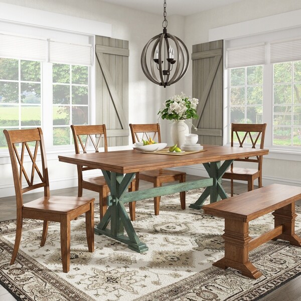 Two tone dining table and chairs store