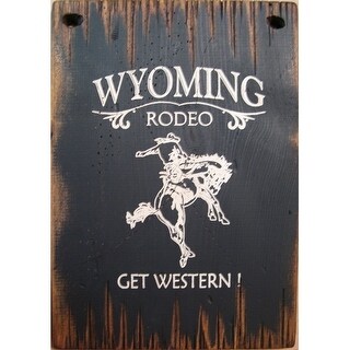 Cowboy Signs Wood Wall Hanging Western Wyoming Rodeo Black White - Bed ...