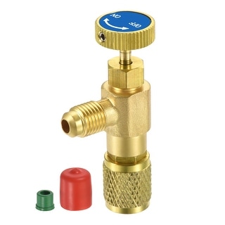 Charging Valve 1/4 SAE Thread Adapter Shut-off Flow Control for HVAC ...