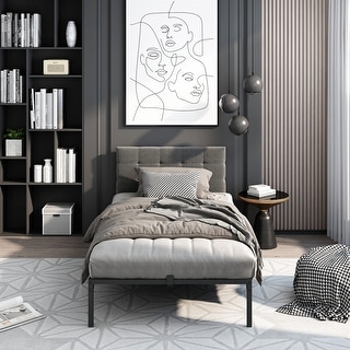 Metal Lightweight Platform Bed Frame, Black - Bed Bath & Beyond - 34707047