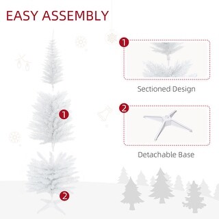 6ft/7ft Artificial Pencil Christmas Tree, Slim Design, Flame-Retardant ...