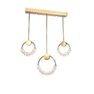 Gold Stainless Steel LED Single Pendant Lighting with Crystal Beading ...