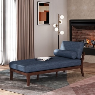 69 in. W Chaise Lounge with Bolster Pillow and Back Cushion - Bed Bath ...