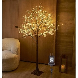 5Ft Artificial Gypsophila Flowers Tree with Lights 5FT 126LED, Prelit ...