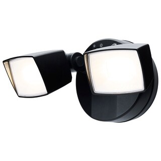 LED Security Light Dual Head Field Selectable Black Finish - Bed Bath ...