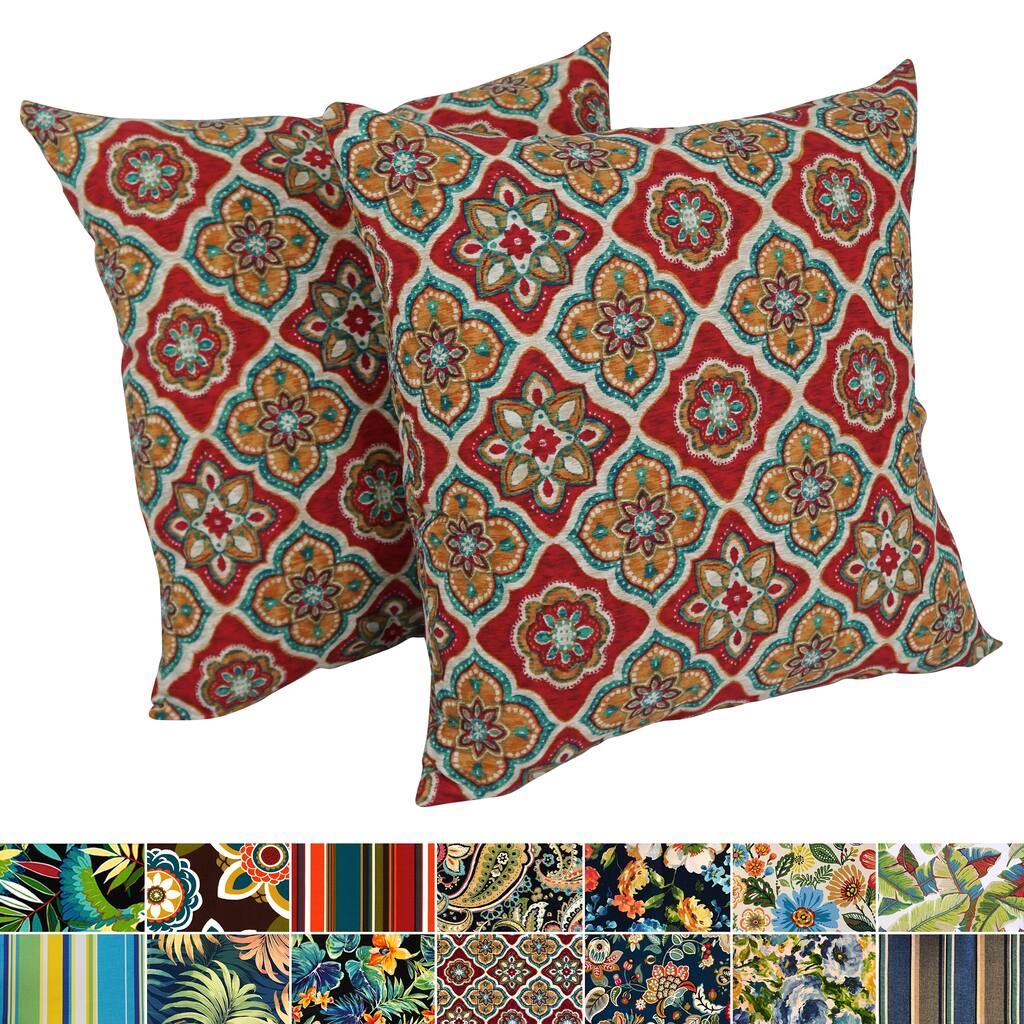 19-inch by 11-inch Outdoor Throw Pillows (Set of 2, Multiple Patterns ...