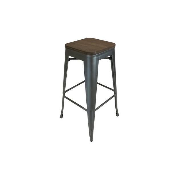 Set of 4 Counter Height Industrial Metal Bar Stools - Bed Bath & Beyond ...