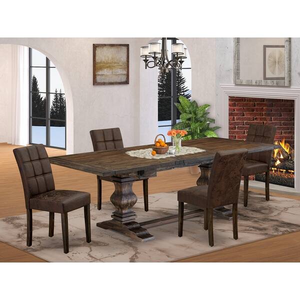 East West Furniture Dinette Set Contains a Rectangle Dining Table and ...