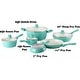 IMUSA USA 10pc Forged Nonstick white Interior Ceramic Teal Cookware Set ...