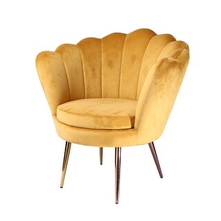 Cid 32 Inch Modern Accent Chair, Channel Tufted Back, Seashell Form ...