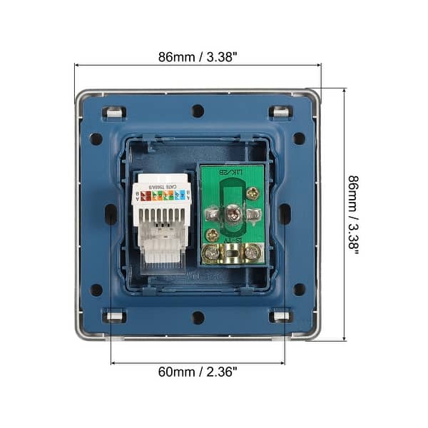 RJ45 CAT6 Socket TV Wall Plate Outlet Grey for Home Office - Bed Bath ...