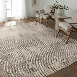 Genteel Striped Gray/ Cream Area Rug - Bed Bath & Beyond - 36129800