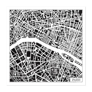 Paris Map Black Maps Black White City Transportation Art Print/Poster ...