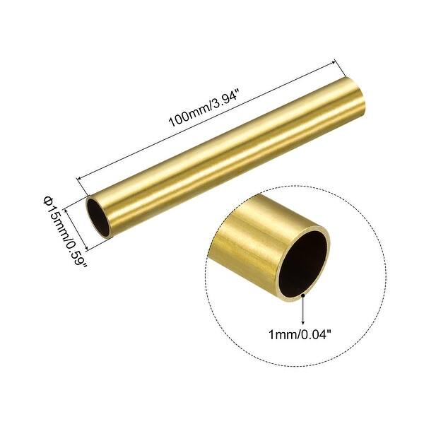 Brass Round Tube 11mm OD 0.5mm Wall Thickness 100mm Length Pipe Tubing ...