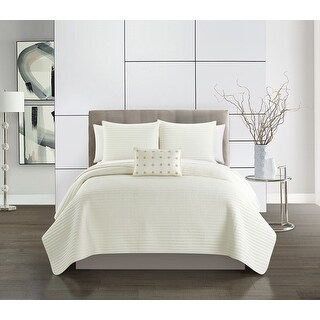 Chic Home Rylan 8 Piece Striped Bed in a Bag Quilt Set - Bed Bath ...