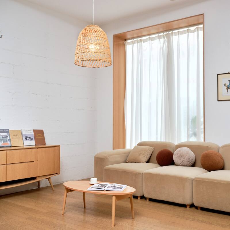 Galen 2-Light Chandelier with Natural Bamboo and Rattan Shade - one ...