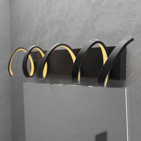 Luende Cies Serie 1-Light Dimmable LED Vanity Light - Matte Black - Bed ...