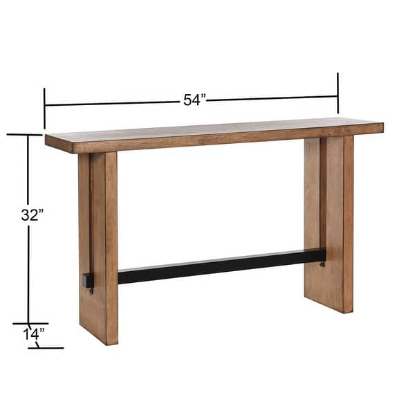 Dann Foley Lifestyle Table - Tobacco Brown Wood Veneer With Black Bar ...