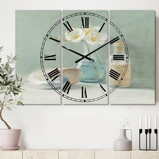 Designart 'Pastel Bath II' Cottage 3 Panels Large Wall CLock - 36 in ...