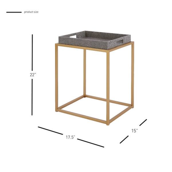 Feyre Faux Shagreen Removable Tray End Table - Bed Bath & Beyond - 28064668