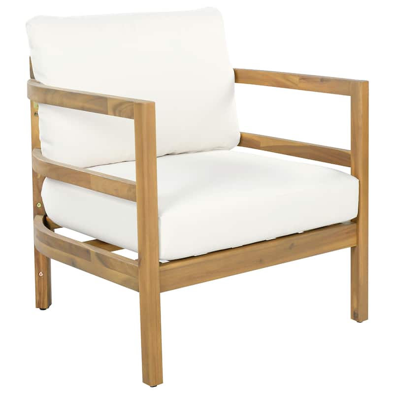Christopher Knight Home - Modern Outdoor Lounge Chair, Acacia Wood with ...