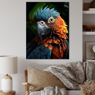Designart "Vibrant Parrot Portrait I" Parrot Wall Art Living Room - Bed ...