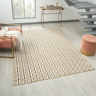 Luxe Weavers Geometric Metallic High and Low Fibers Area Rug - Bed Bath ...
