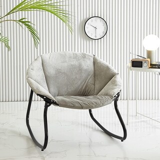 Micromink Foldable Rocking Saucer Chair, Grey - Bed Bath & Beyond ...