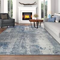 Style Haven Emery Contemporary Abstract Grey/ Blue Mixed-Pile Area Rug ...