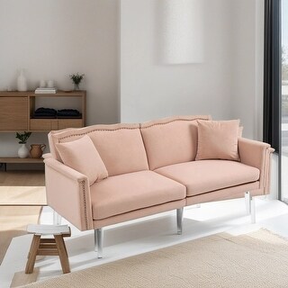 Modern Velvet Convertible Multi-functional Sleeper Sofa,2 Pillows - Bed ...