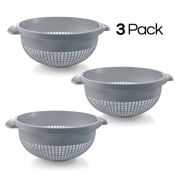 YBM Home 14 In. Round Plastic Colander Use for Pasta 3 Pack - - 27298514