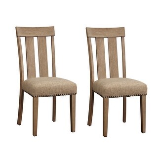 Cunningham Beige and Maple Open Back Side Chairs (Set of 2) - Bed Bath ...