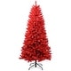 5 Foot Red PVC Christmas Tree with Environmental Fireproof Features and ...