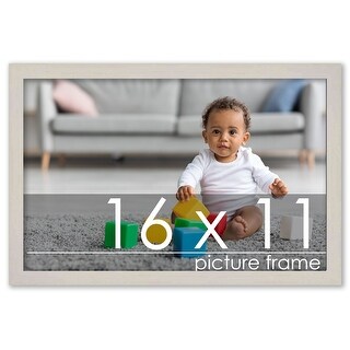 16x11 Traditional White Washed Complete Wood Picture Frame with UV ...