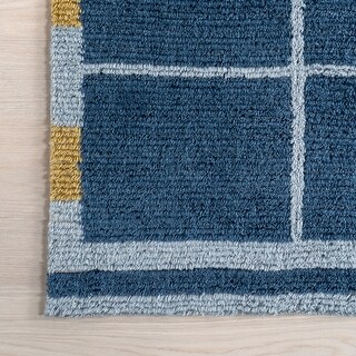Emily Henderson x Rugs USA Fountain Checked Wool Area Rug - Bed Bath ...