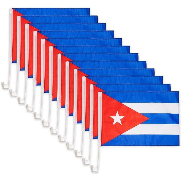 Okuna Outpost Cuba Car Flags with Window Mount Clip (12 x 17 Inches, 12 ...