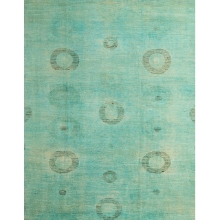 Ahgly Company Machine Washable Abstract Medium Aqua Marine Green Area ...