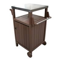 Barbecue/Grill Side Table Trolley, Outdoor Prep Dining Table Serving ...