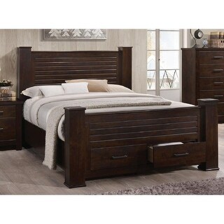 Box Spring Not Required Contemporary Queen Size Solid Wood Poster Bed ...