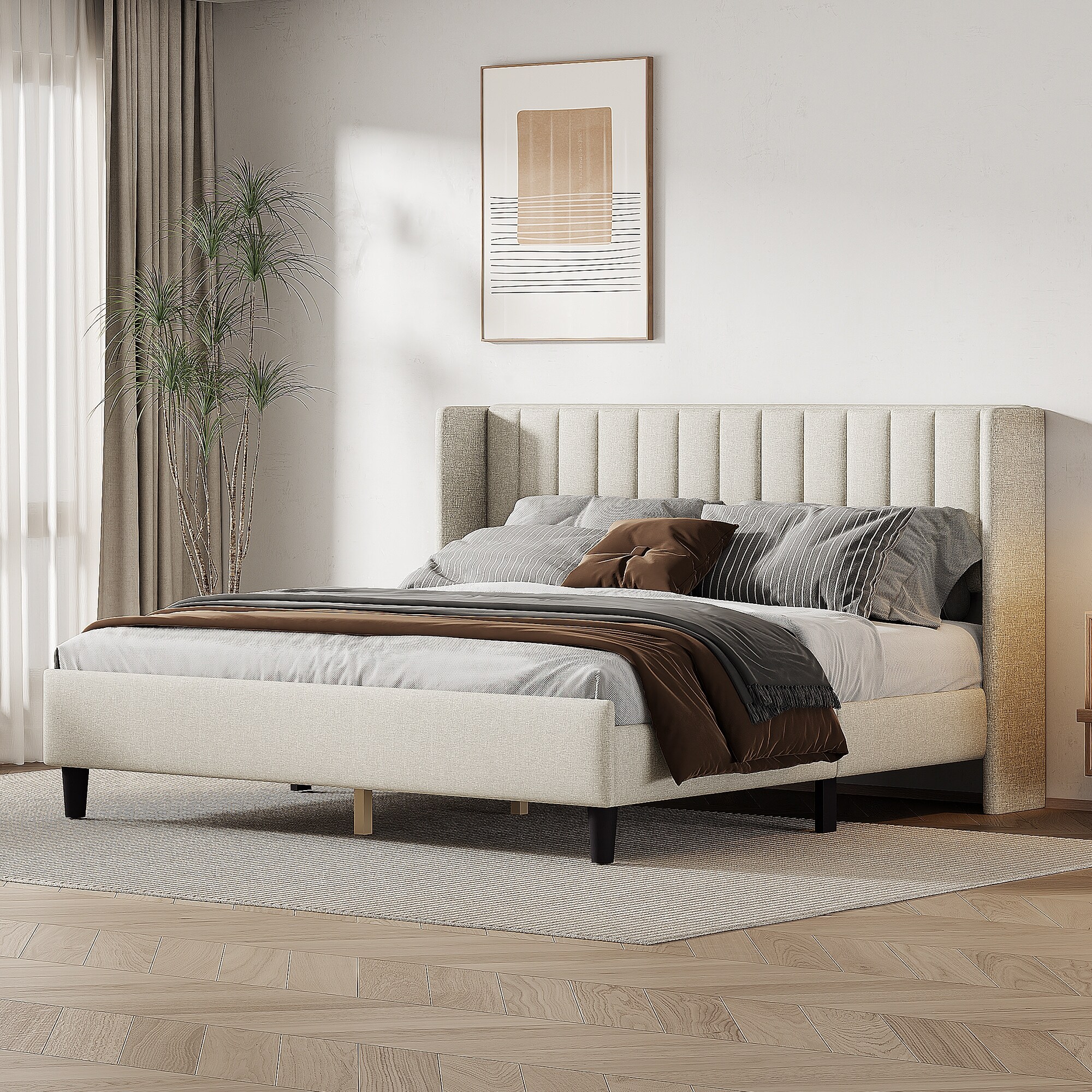 Cream colored upholstered headboard store