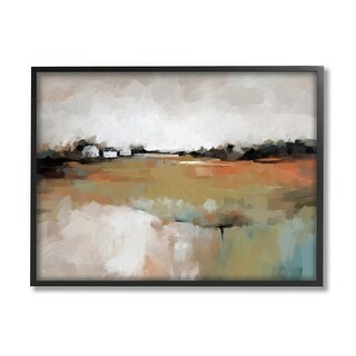 Stupell Abstract Country Barns Landscape Framed Giclee Art Design by ...